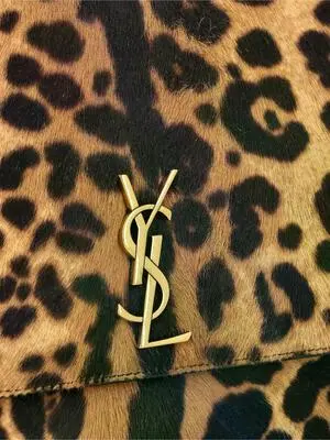 Saint Laurent Kate Animal-print Shoulder Bag
