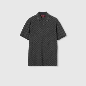 Gucci Gg Cotton Piquet Jacquard Polo Shirt - Grey
