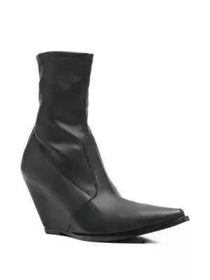 B1ARCHIVE 100mm Wedge Point-toe Ankle Boots