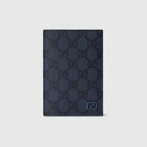 Gucci Interior Gg Passport Case Gg Canvas - Blue