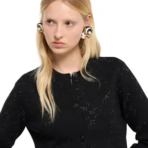 Gucci Fine Wool Cardigan With Gg Crystals