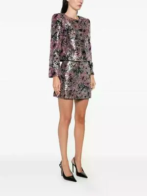 SELF-PORTRAIT Floral Sequined Jacket - Pink