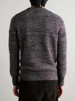 Oliver Peoples Slim-fit Space-dyed Knitted Sweater - Black