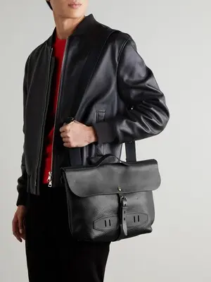 BLEU DE CHAUFFE Full-grain Leather Messenger Bag