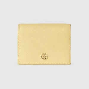 Gucci Brown Interior Gg Marmont Small Wallet Leather - Yellow