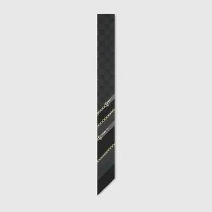 Gucci Printed Silk Ribbon Silk - Black