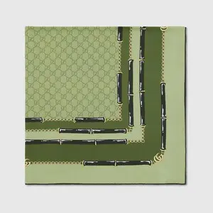 Gucci Printed Gg Silk Jacquard Carr - Green