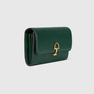 Gucci Half Horsebit Continental Wallet Leather