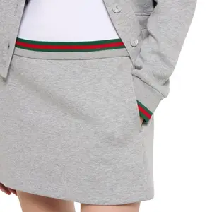 Gucci Cotton Jersey Skirt With Web - Grey