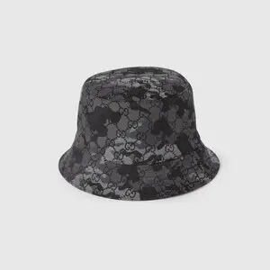 Gucci Gg Marbled Canvas Bucket Hat - Black