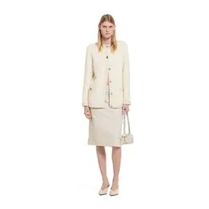 Gucci Wool Lamé Bouclé Cardigan - Beige