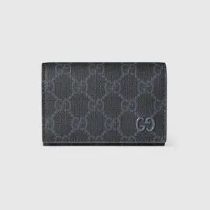 Gucci Grey Interior Gg Card Case Gg Canvas