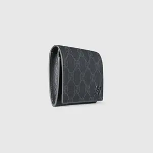 Gucci Grey Interior Gg Card Case Gg Canvas