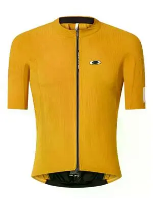 Oakley Gridskin Pinstripe Textured Zip Jersey - Yellow