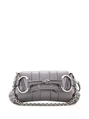 Gucci Horsebit Chain Vertical Quilted Leather Small Shoulder Bag - Grey