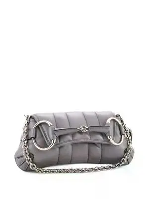 Gucci Horsebit Chain Vertical Quilted Leather Small Shoulder Bag - Grey