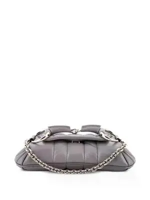 Gucci Horsebit Chain Vertical Quilted Leather Small Shoulder Bag - Grey