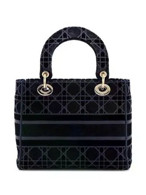 Dior Lady D-lite Cannage Embroidered Velvet Medium Tote Bag