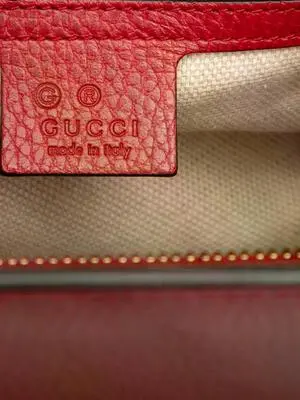 Gucci Medium Calf Soho Top Handle Convertible Satchel - Red