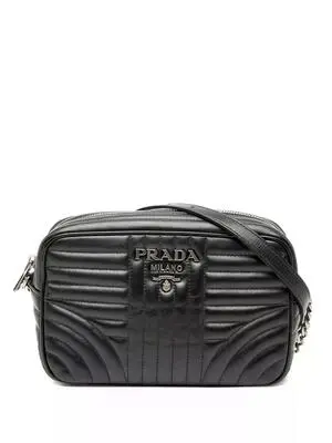 Prada Soft Calfskin Diagramme Camera Crossbody Bag - Black