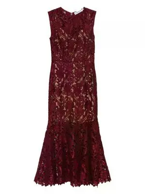 SELF-PORTRAIT Sleeveless Midi Dress - Red