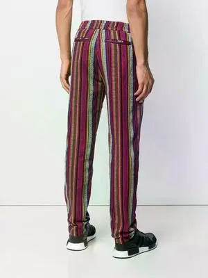 PAURA Striped Straight-leg Trousers