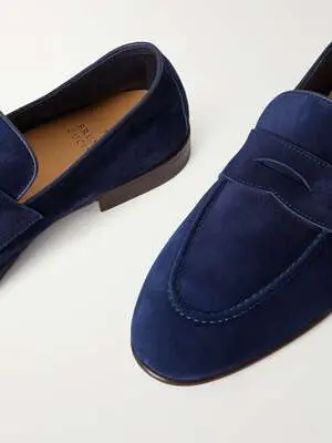 Brunello Cucinelli Suede Penny Loafers
