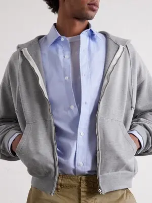 Auralee Dyed Pima Cotton Zip-up Hoodie - Gray