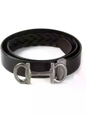 FERRAGAMO Weave Detail Belt - Black