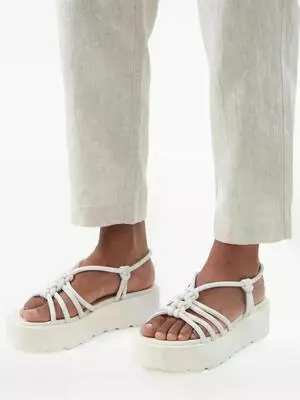GIANVITO ROSSI 40mm Knotted Platform Sandals - White