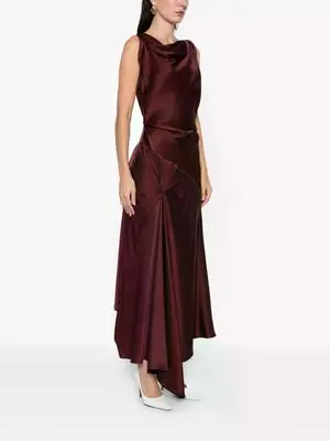 Victoria Beckham Posy Draped Midi Dress - Red