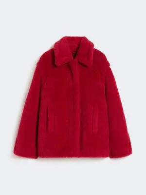 Max Mara Cropped Teddy Coat - Red