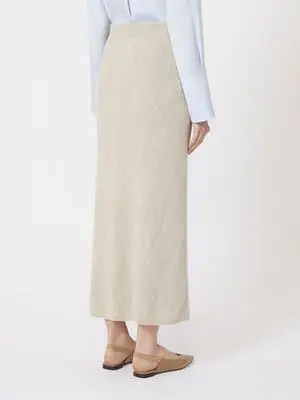 Max Mara Argyle Cashmere Yarn Skirt - Beige