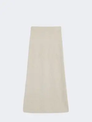 Max Mara Argyle Cashmere Yarn Skirt - Beige