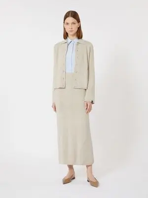 Max Mara Argyle Cashmere Yarn Skirt - Beige