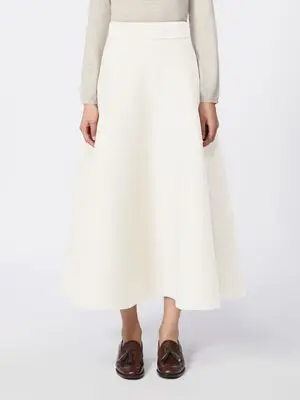 Max Mara Full Tech Wool Skirt - Ivory