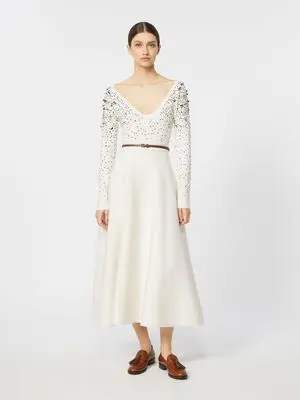 Max Mara Full Tech Wool Skirt - Ivory