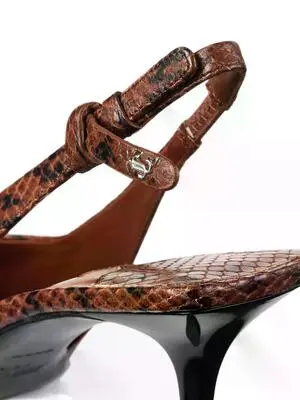 JIMMY CHOO 60mm Camie Snakeskin-effect Slingback Pumps - Brown