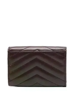 Saint Laurent Chevron Logo Wallet - Red