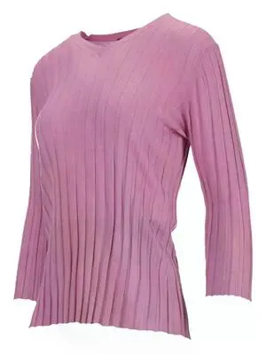 LA ROSE Ribbed V-neck Top