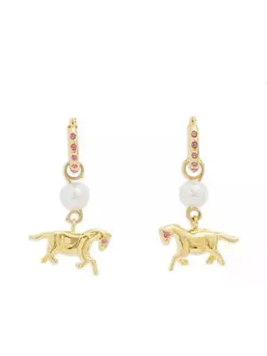 Marni Horse-pendant Drop Earrings - Gold