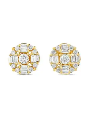 LB EXCLUSIVE 14k Yellow Diamond Cluster Stud Earring - Gold