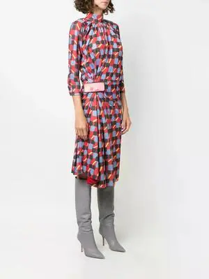 Prada 1990s Geometric-print Midi Dress