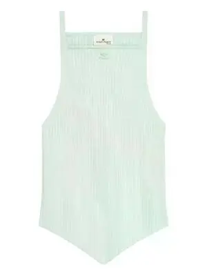 COURREGES Pointy-hem Ribbed Tank Top - Green