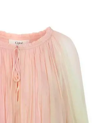 Chloé Silk Ruffled Dress - Pink