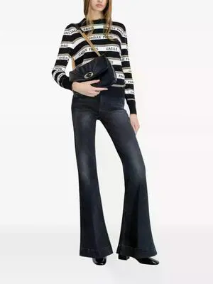 GAELLE Striped Jacquard Knit Sweater