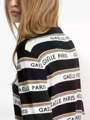GAELLE Striped Jacquard Knit Sweater