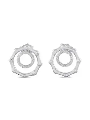 LB EXCLUSIVE 14k White Gold Diamond Geometric Earrings