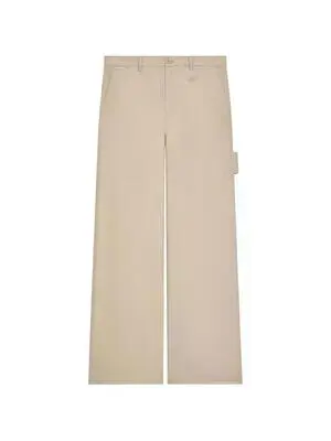 COURREGES Hammer Logo-embroidered Trousers - Neutrals
