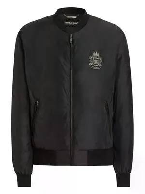 Dolce & Gabbana Crest-embroidered Zip-front Bomber Jacket